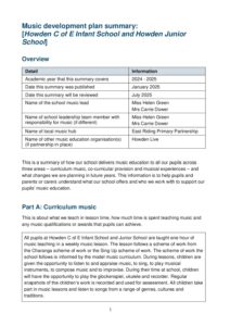 Music Development Plan | Howden Junior School